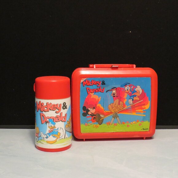 aladdin | Other | Vintage Mickey Mouse And Donald Duck Lunch Box With ...